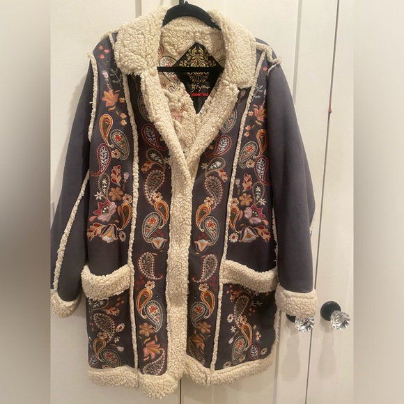 Johnny Was | Jackets & Coats | Johnny Was Sherpa Lined Coat Large ...